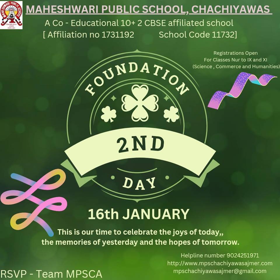 Foundation Day Celebration – Maheshwari Public School Chachiyawas, Ajmer